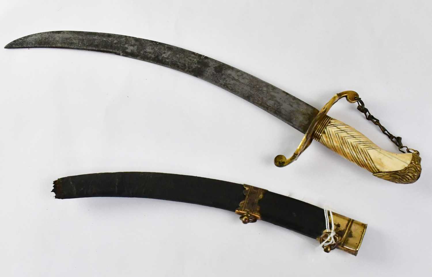 Lot 524 - A late 18th century Naval officer's dirk,