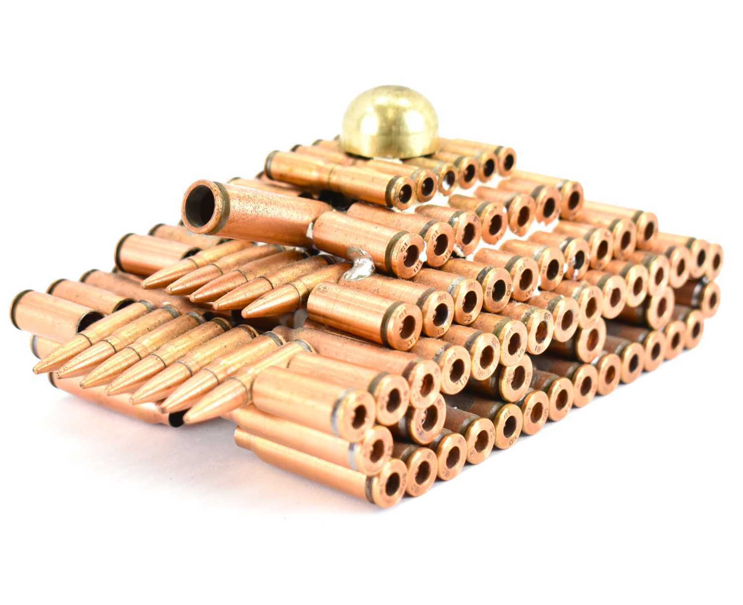 Lot 557 - A trench art tank made from spent cartridges