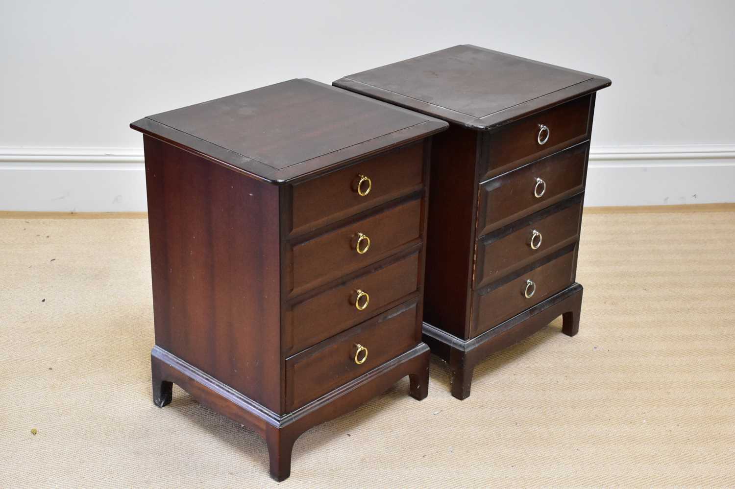 Lot 285 - STAG MINSTREL; a pair of four drawer bedside