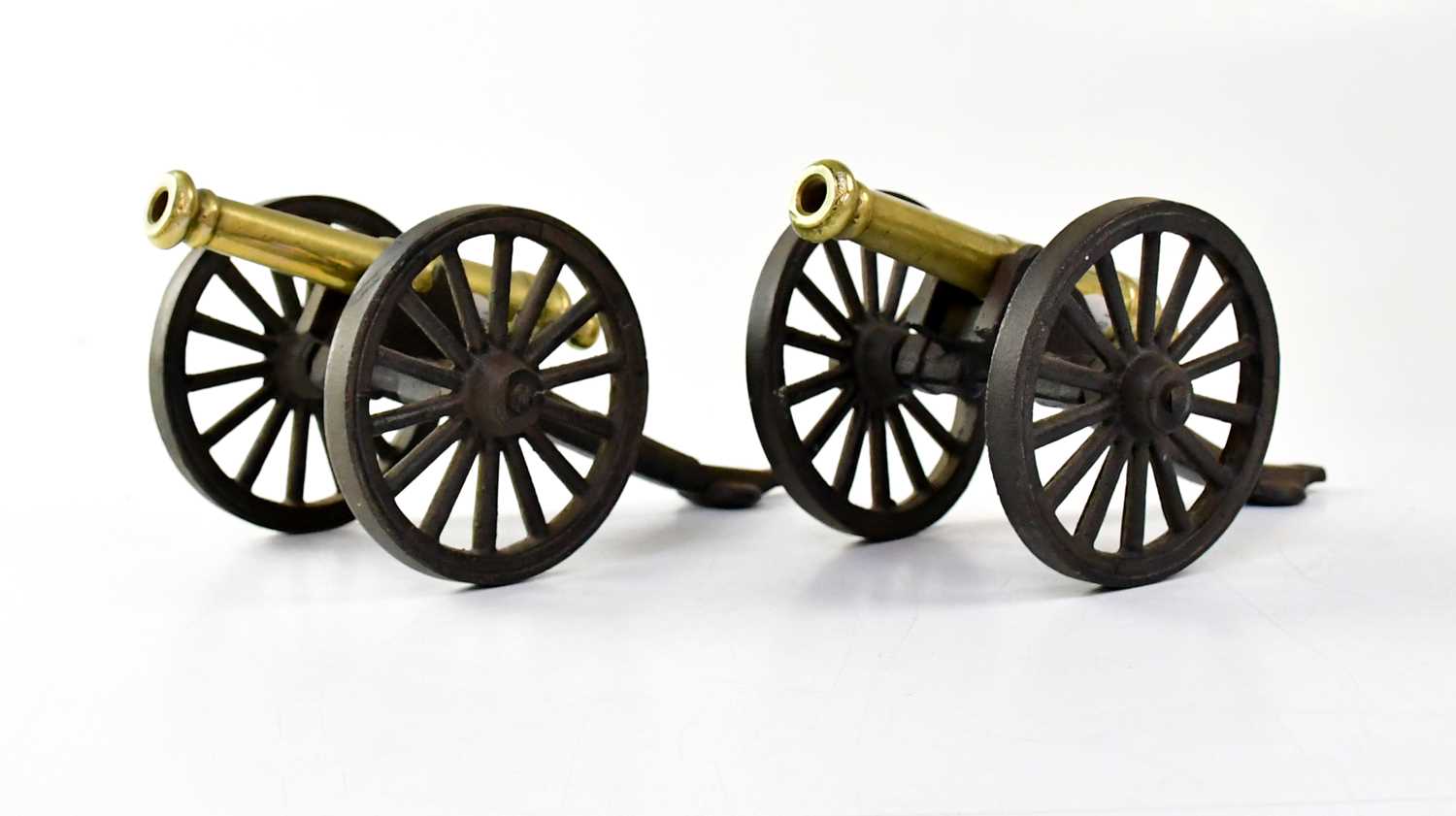 Lot 347 - A pair of decorative non-firing table cannon,