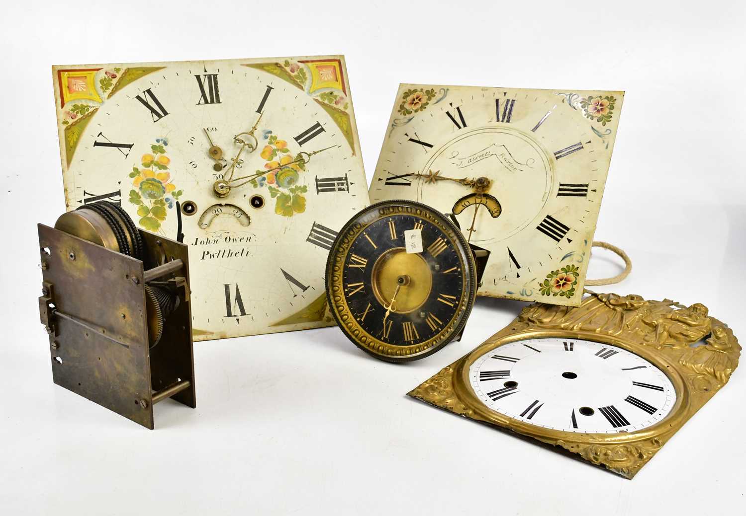 Lot 360 - A collection of longcase clock faces,