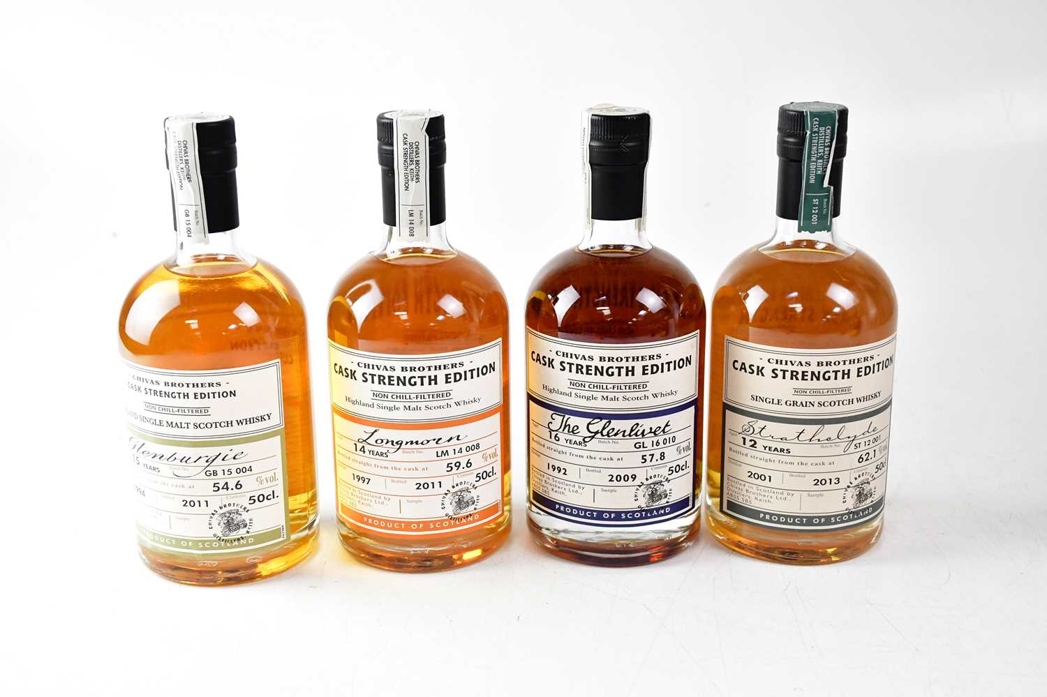 Lot 133 - CHIVAS BROS; four bottles of cask strength