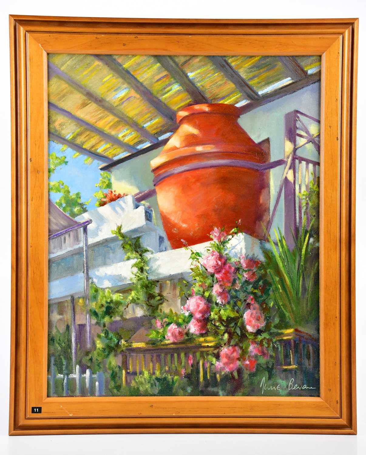 Lot 384 - JUNE BEVAN; oil on canvas, 'Grecian Urn',