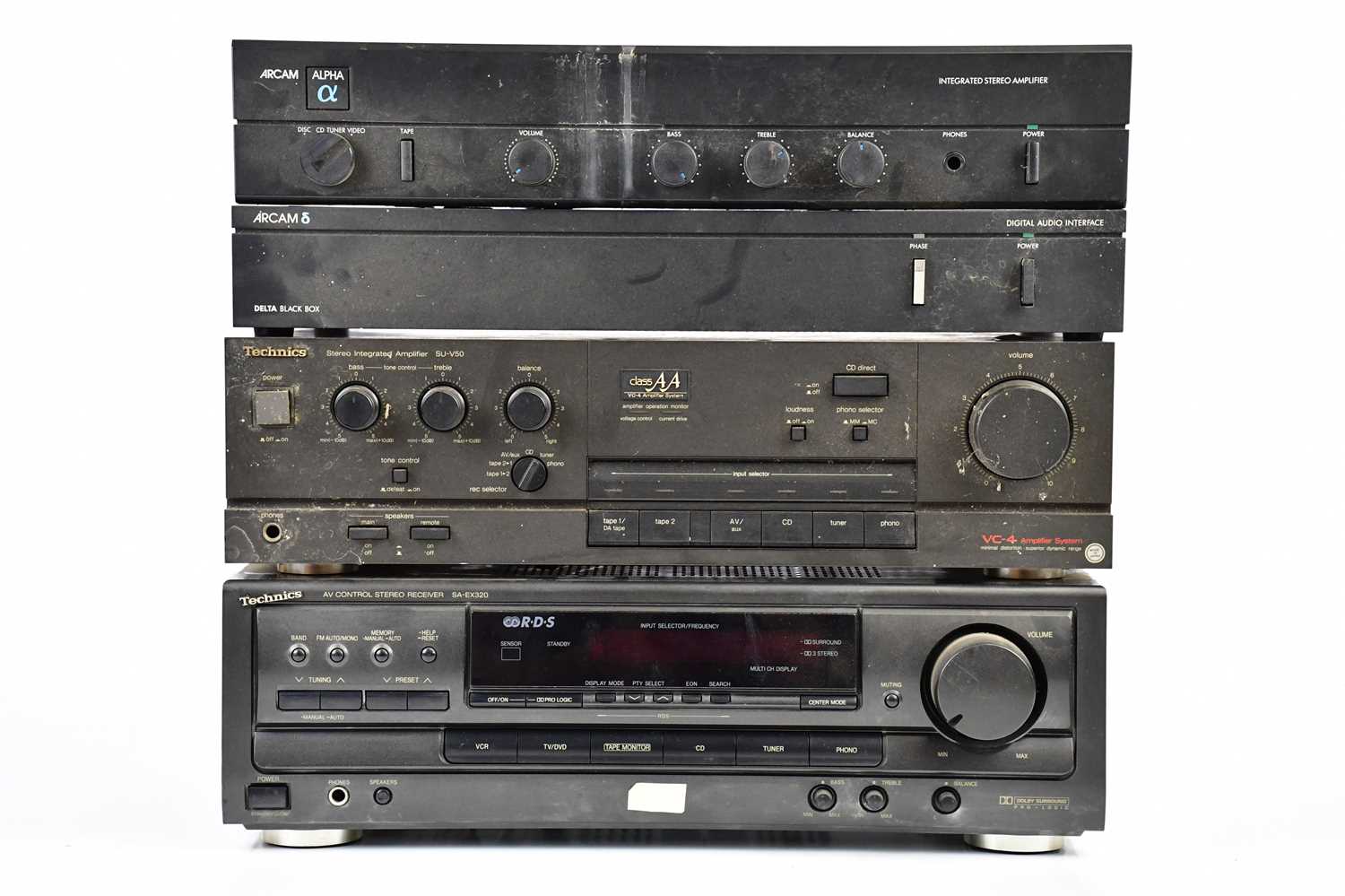 Lot 1148 - TECHNICS; a class AA VQ-4 amplifier system,