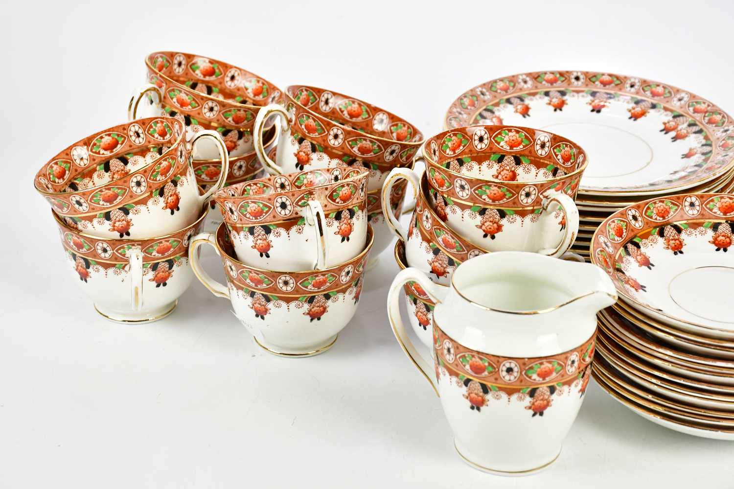Lot 1492 - STANLEY CHINA; a part tea service to