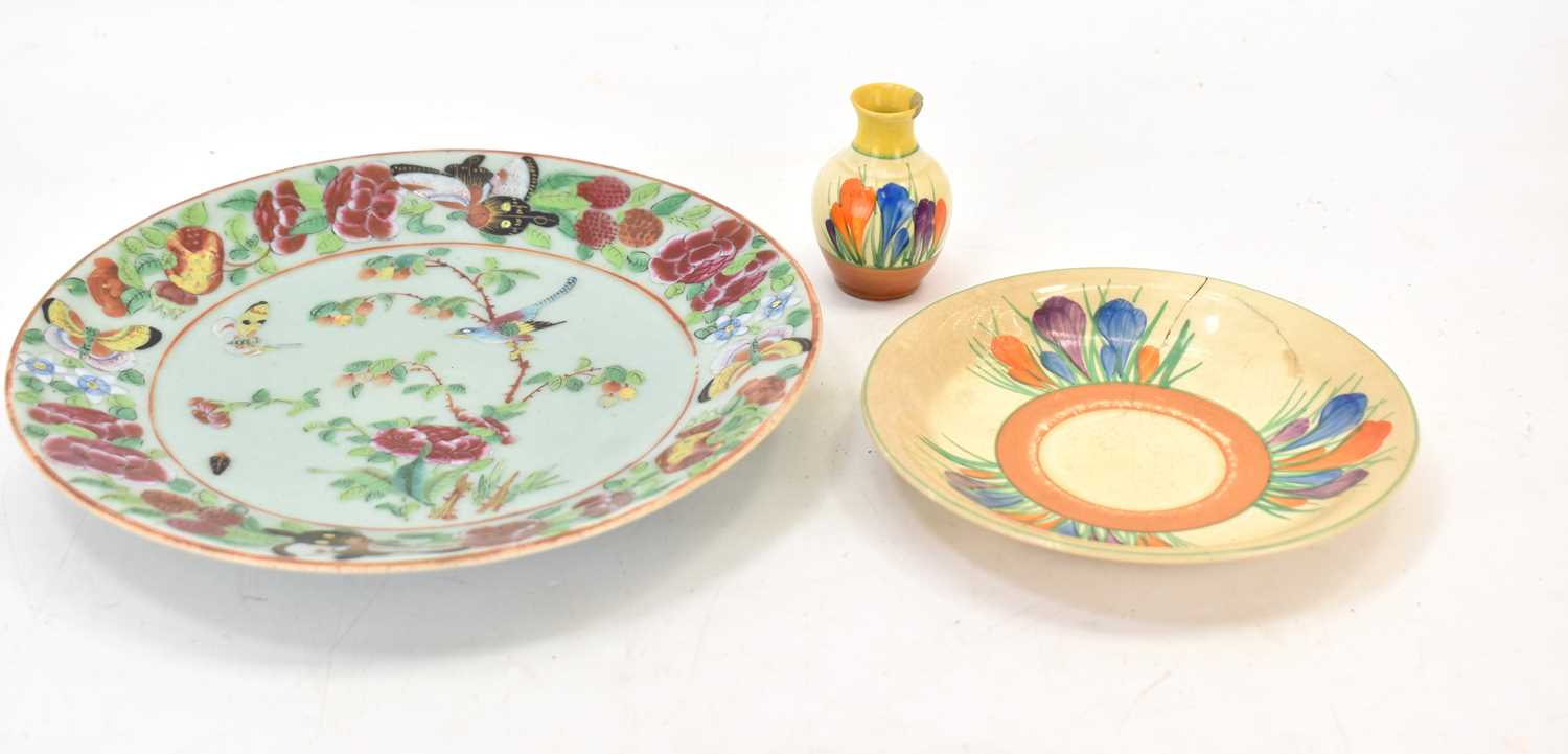 Lot 320 - CLARICE CLIFF; a small 'Crocus' pattern vase,