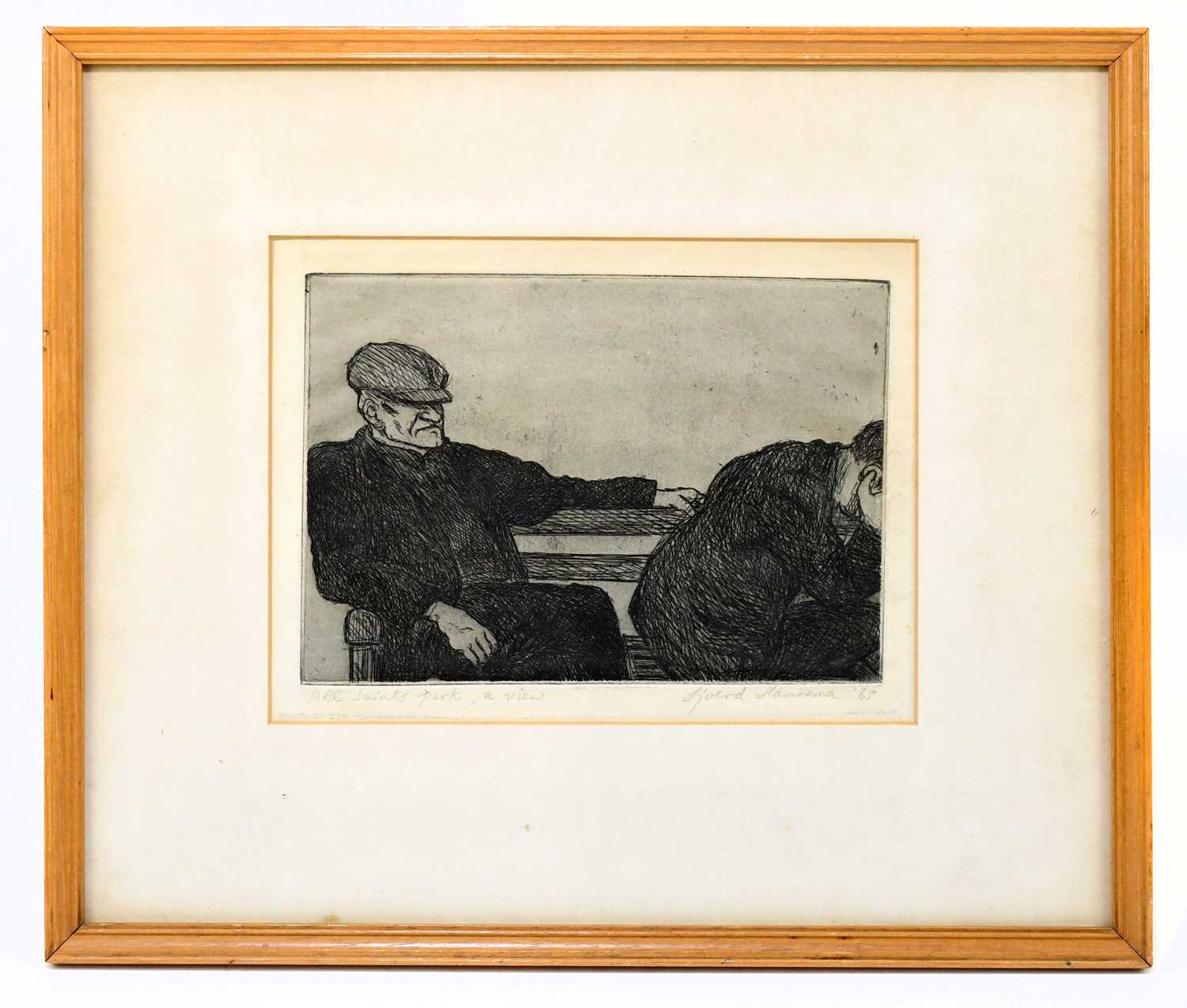 Lot 1143 - SJOERD HANNEMA; etching, ‘All Saints Park,