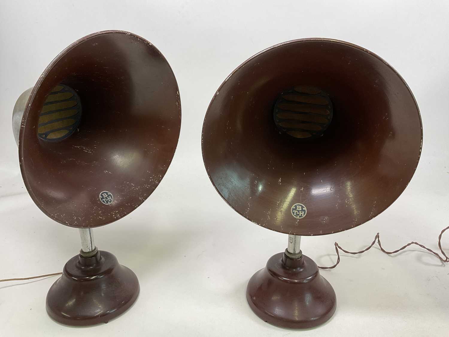 Lot 137 - A pair of vintage 1930s table top speakers,