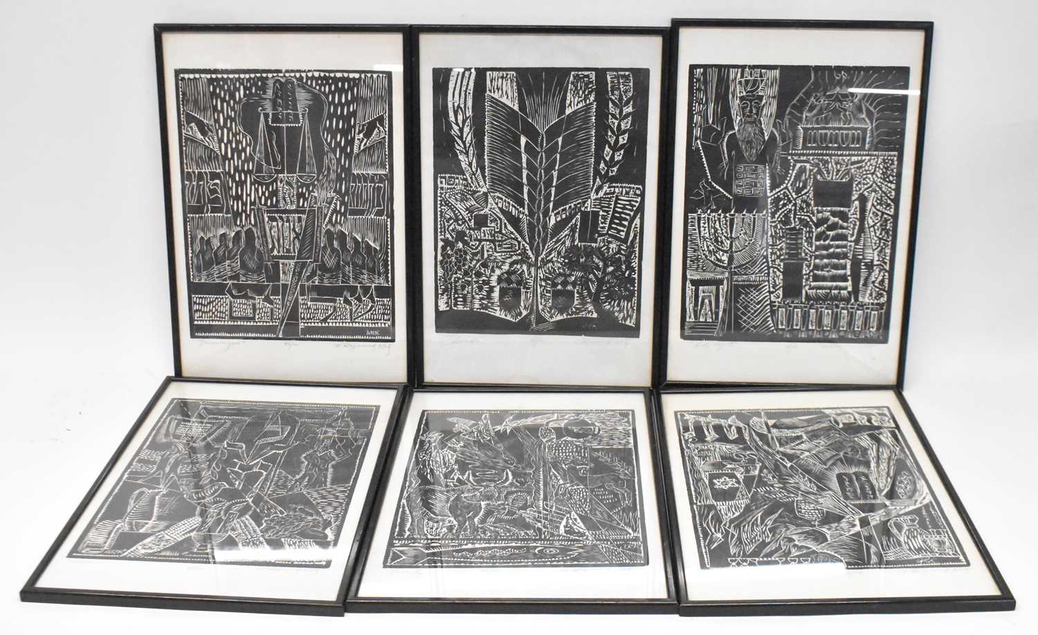 Lot 126 - ALEXANDER RAYMOND KATZ; a set of six signed