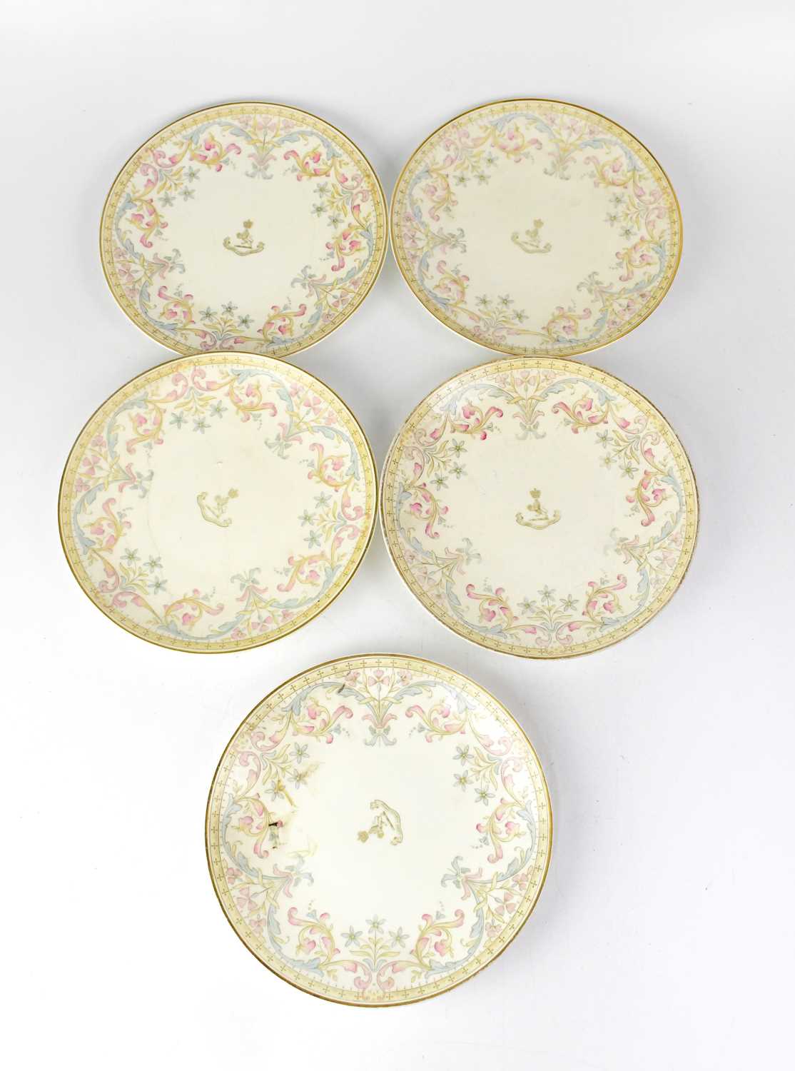 Lot 226 - MINTON; a set of five plates from the Cunard
