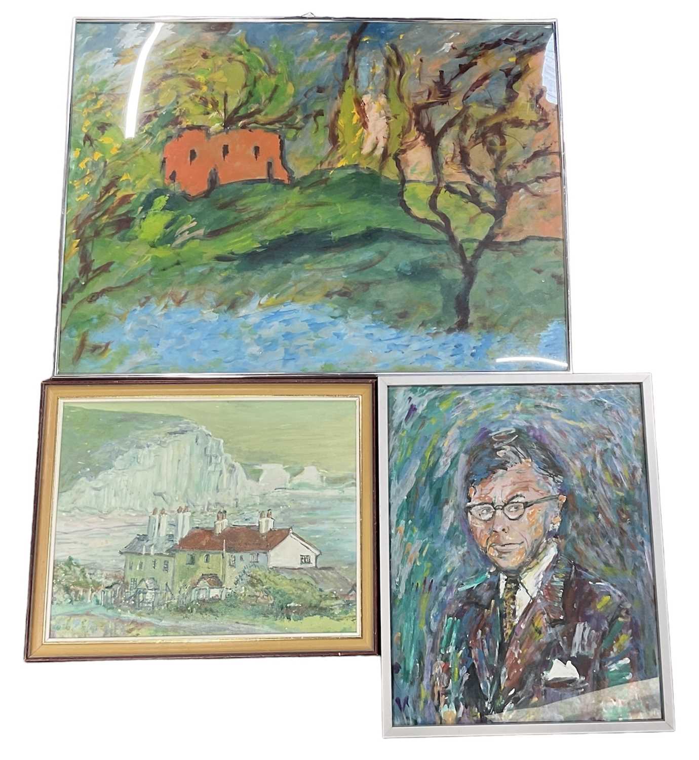 Lot 212 - PAUL MILLAR; oil on board, 'Chalk Cliff