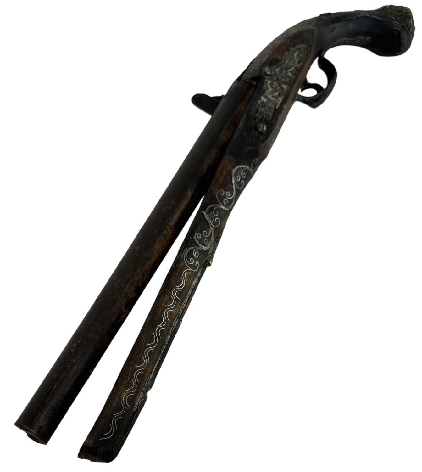 Lot 359 - A decorative modern replica flintlock pistol