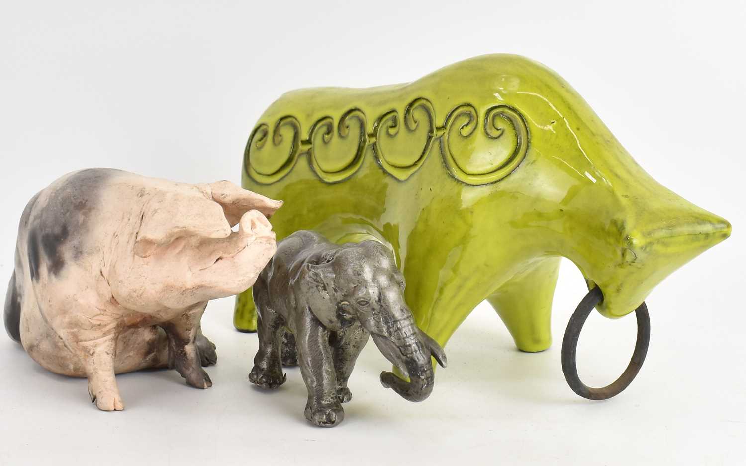 Lot 280 - A 1960s ceramic bull in the style of Bitossi,