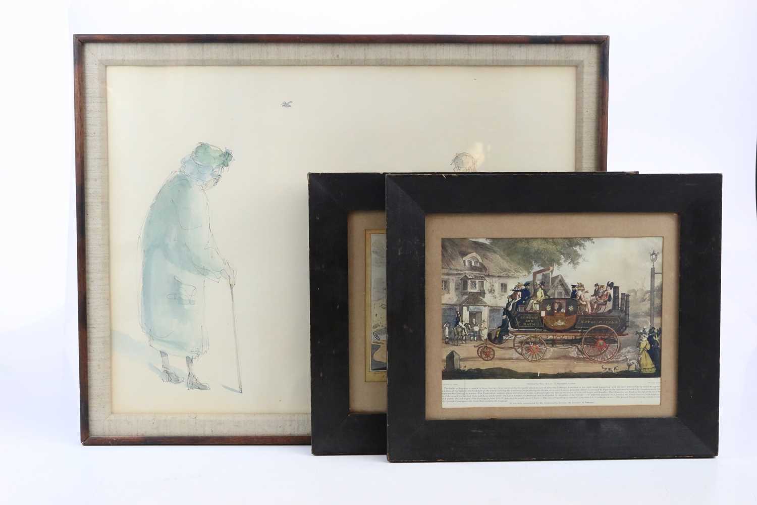 Lot 795 - ALBIN TROWSKI; watercolour, figures, signed