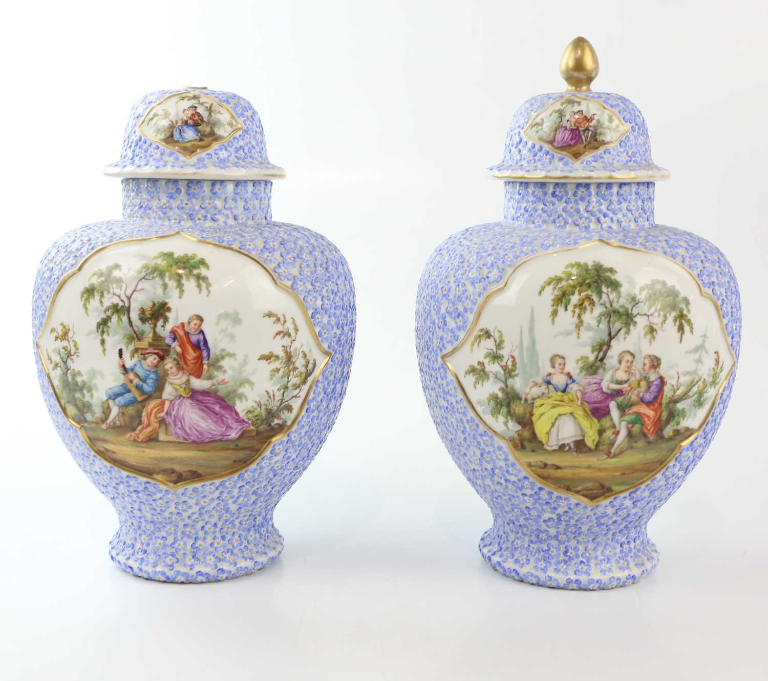 Lot 2445 - AUGUSTUS REX; a pair of German porcelain