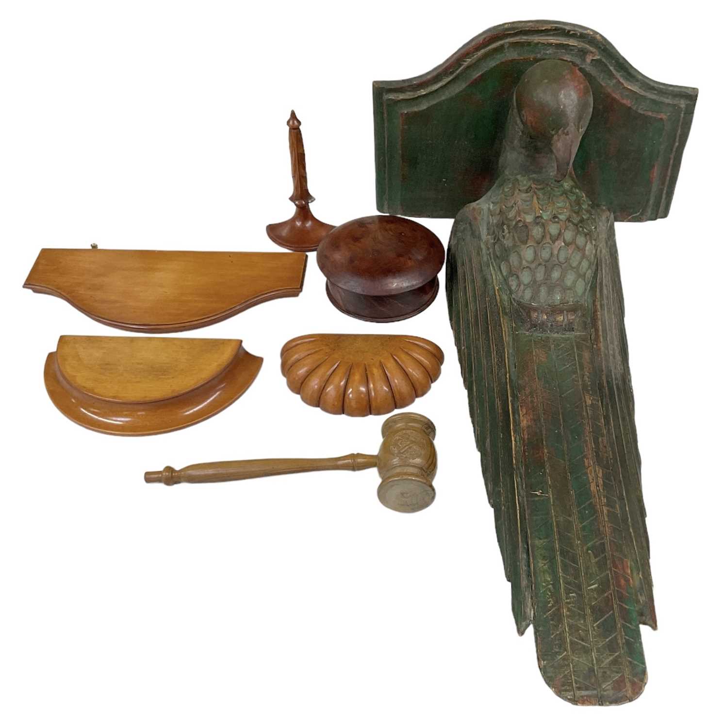 Lot 381 - A mixed lot of treen including large carved