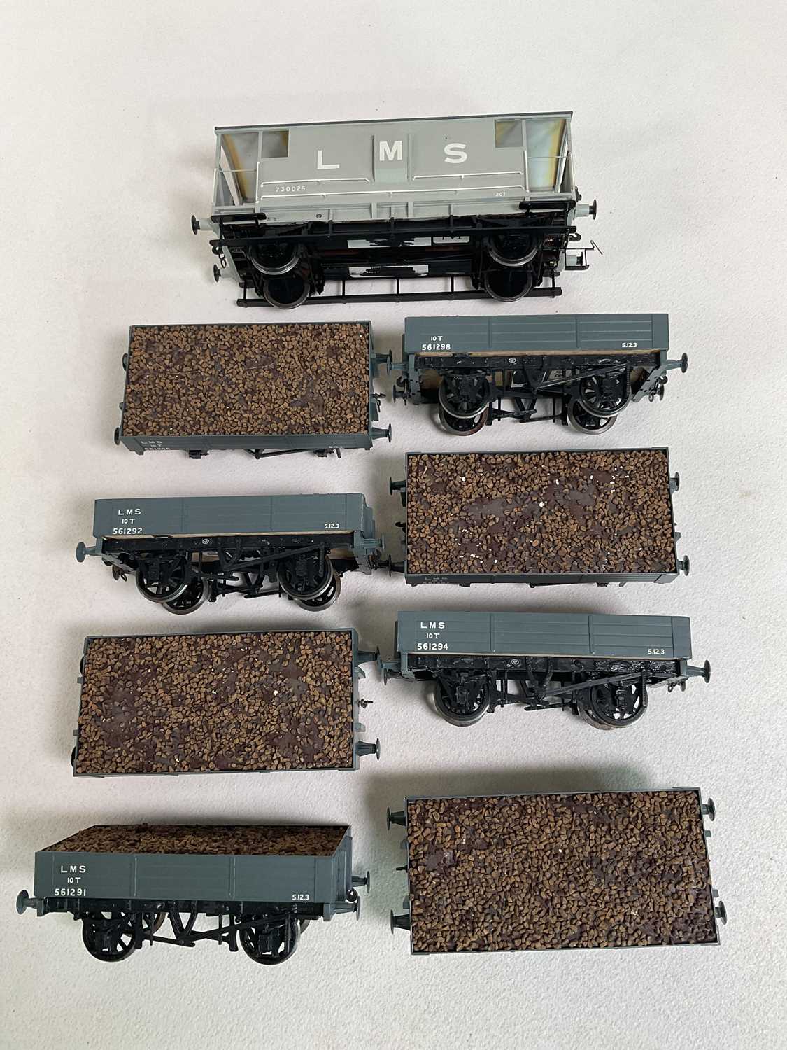 Lot 156 - Nine 0 Gauge LMS train rolling stock items,