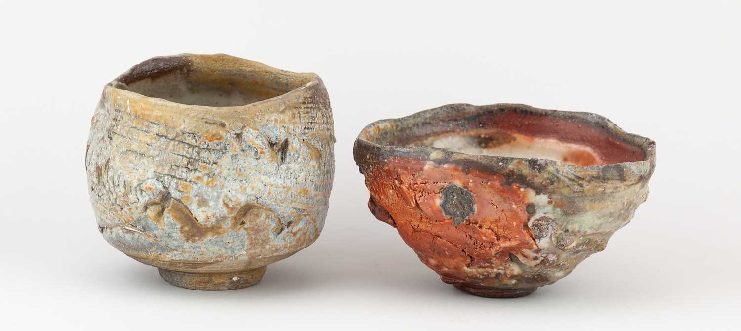 Lot 675 - Two wood fired stoneware chawan with