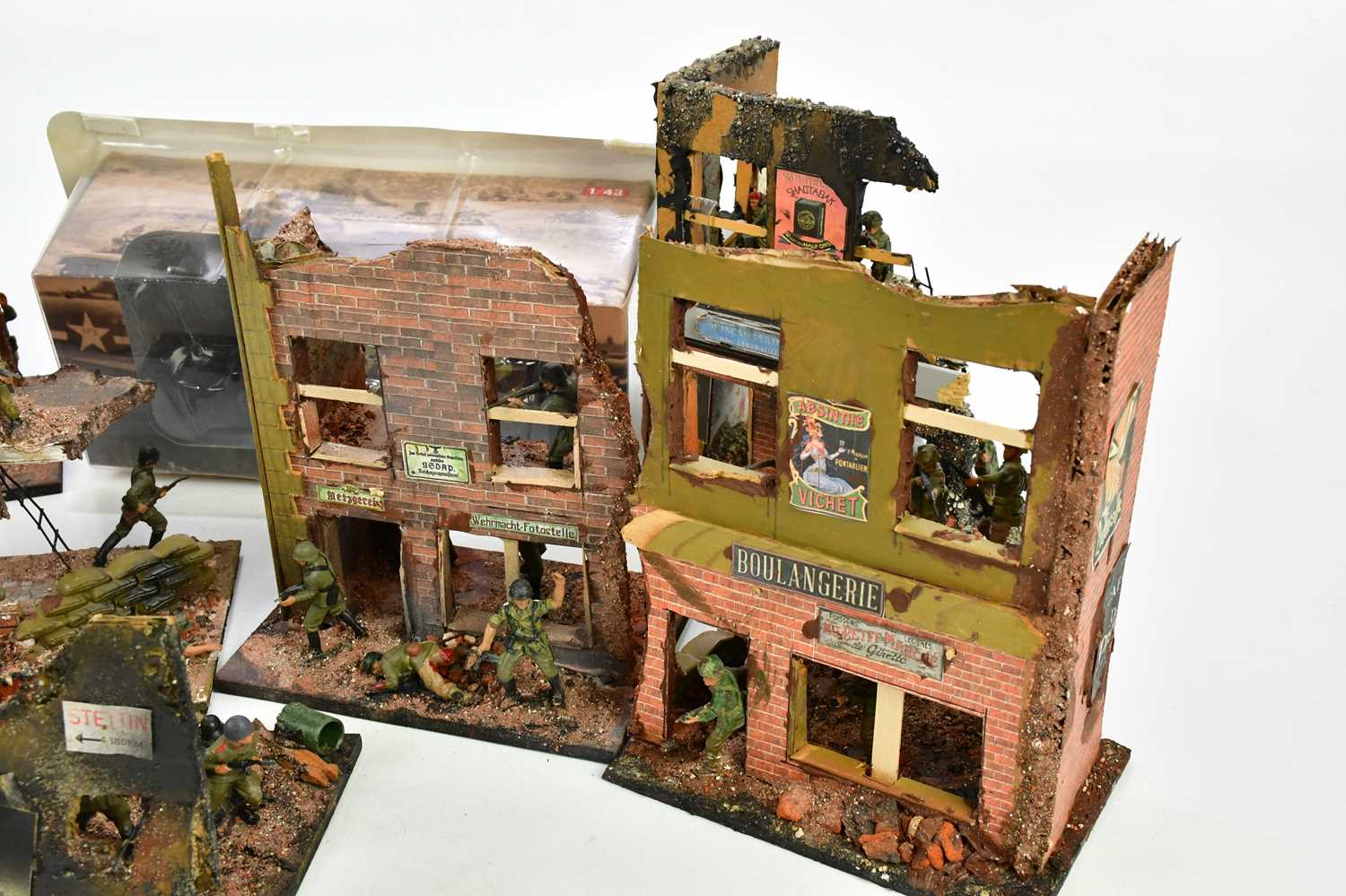 Lot 296 - A group of seven scratch built army dioramas.