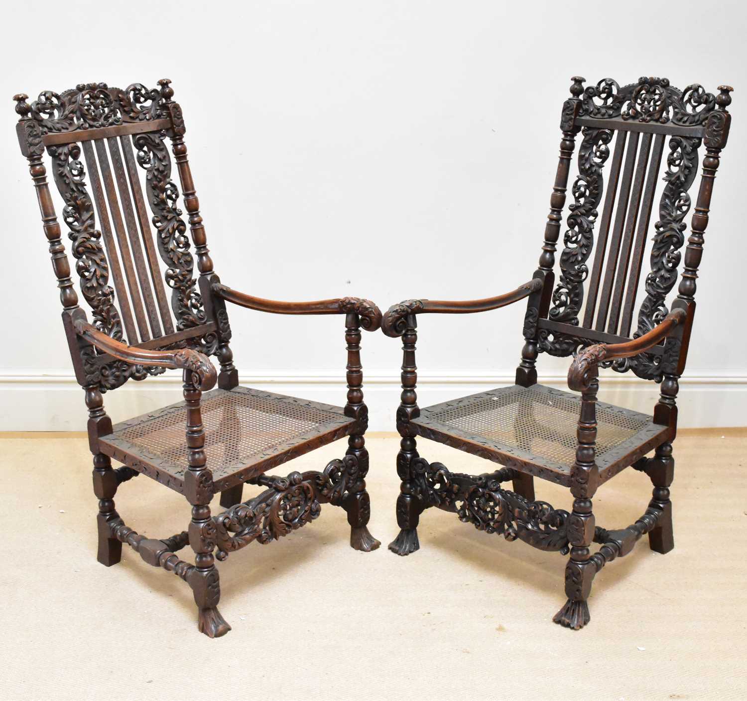 Lot 1182 - A pair of early 20th century Carolean style