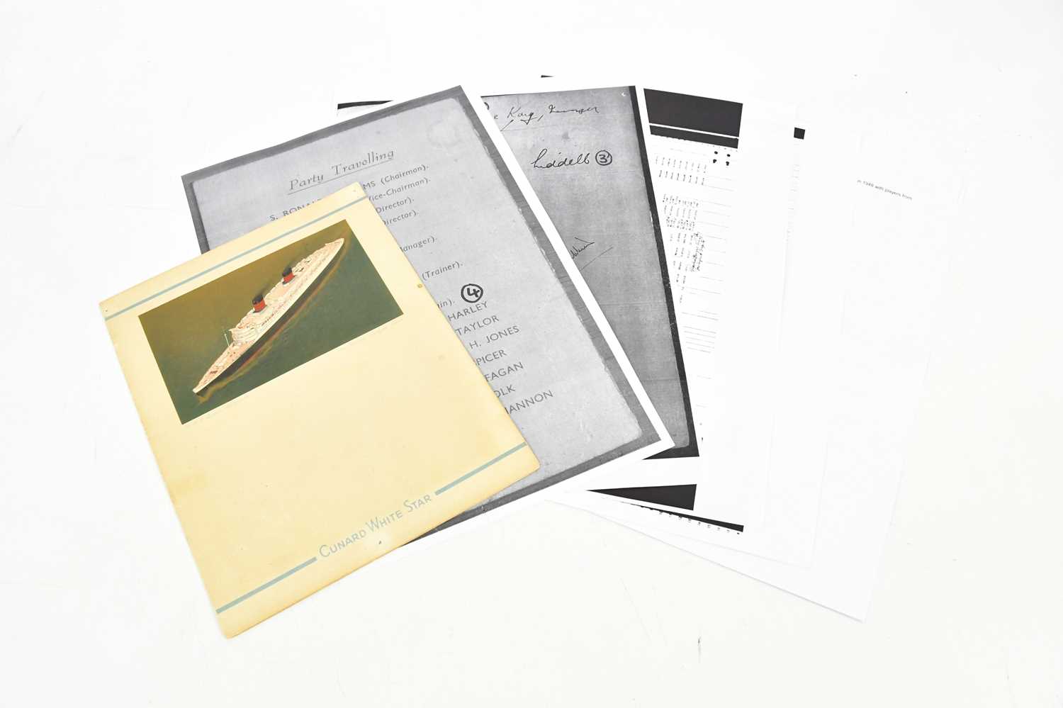 Lot 552 - RMS QUEEN ELIZABETH; a signed Cunard White