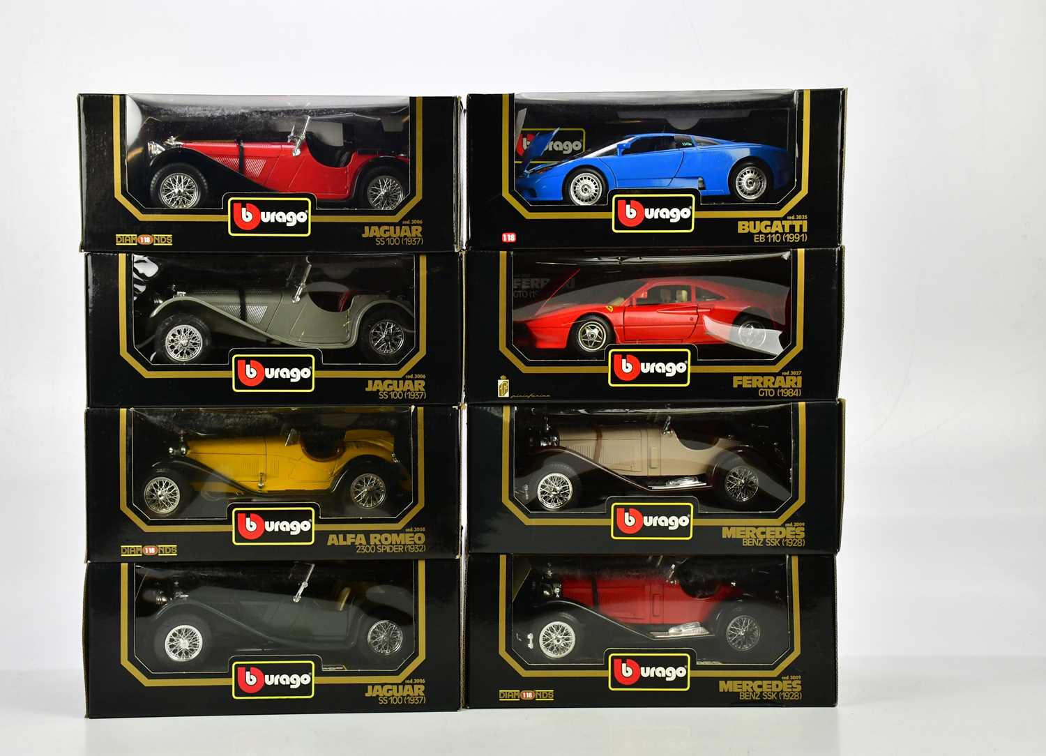 Lot 272 - BURAGO; a collection of sixteen 1/18 diecast