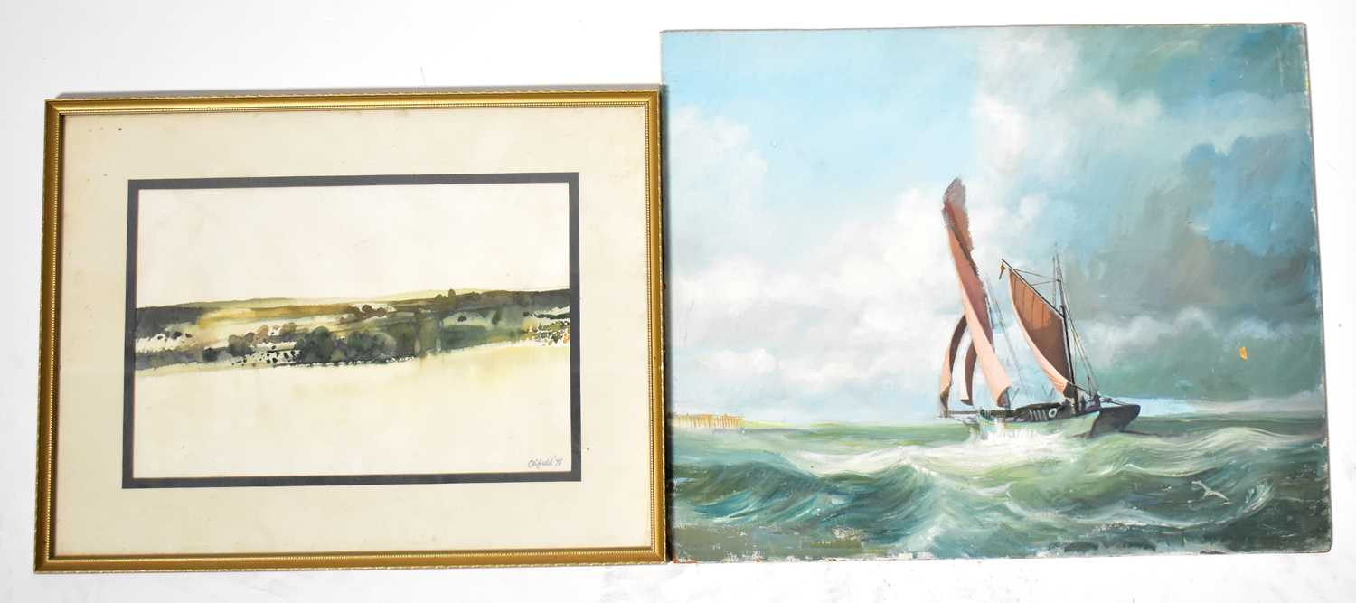 Lot 590 - COLIN FIFIELD (1940-2022); oil on board,