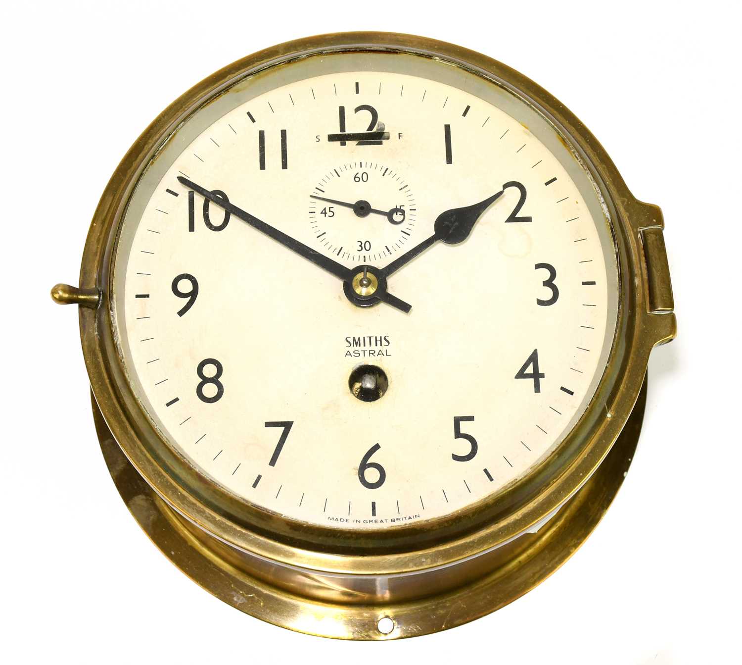 Lot 2643 - SMITHS; a brass cased ship's style astral