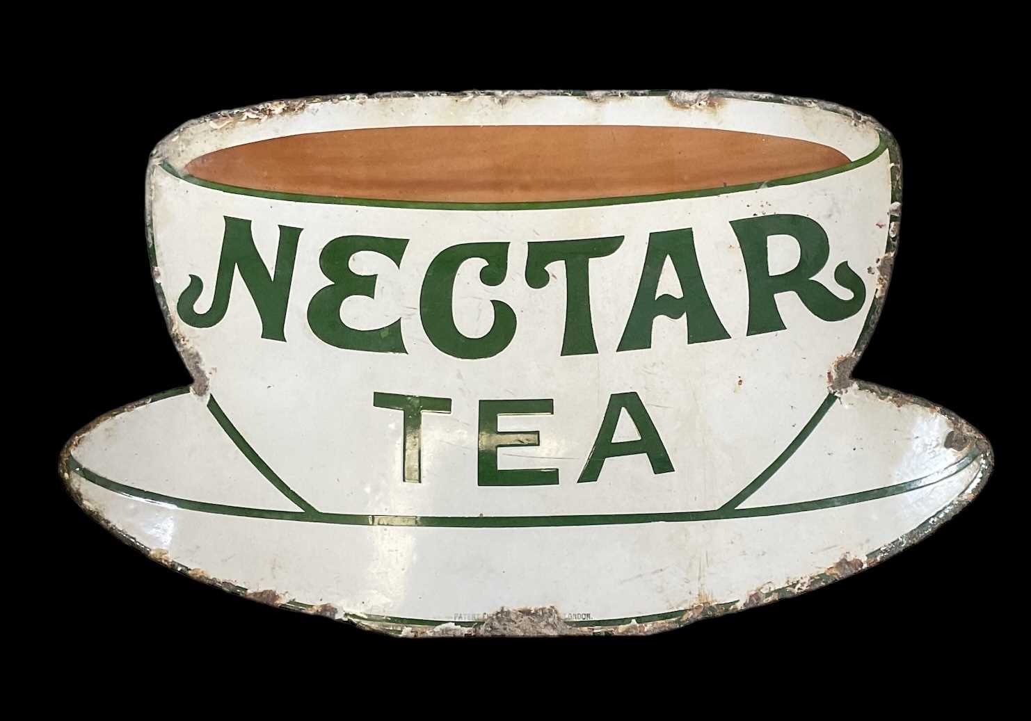 Lot 245 - A vintage enamel sign, 'Nectar Tea', 53 x