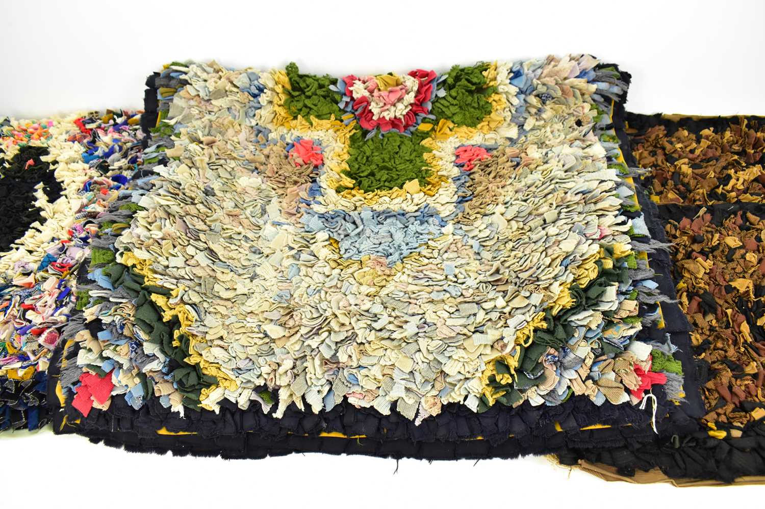 Lot 136 - Four early 20th century handmade rag rugs,
