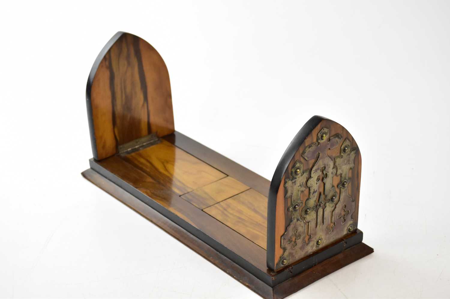 Lot 1433 - A Victorian brass bound walnut sliding book