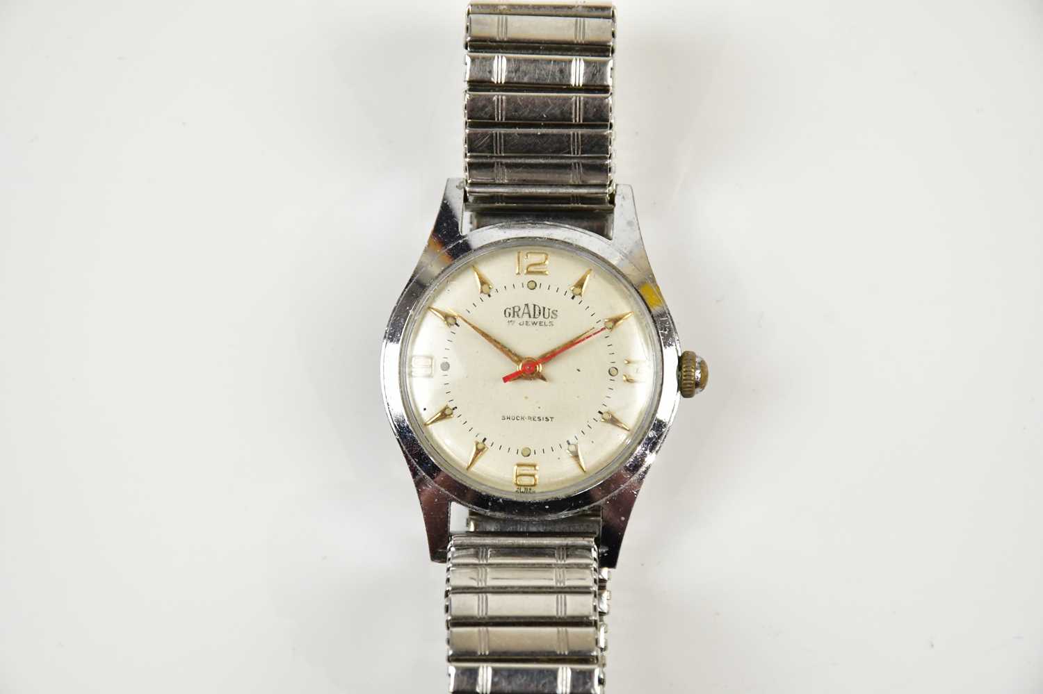 Lot 638 - GRADUS; a vintage seventeen jewel stainless