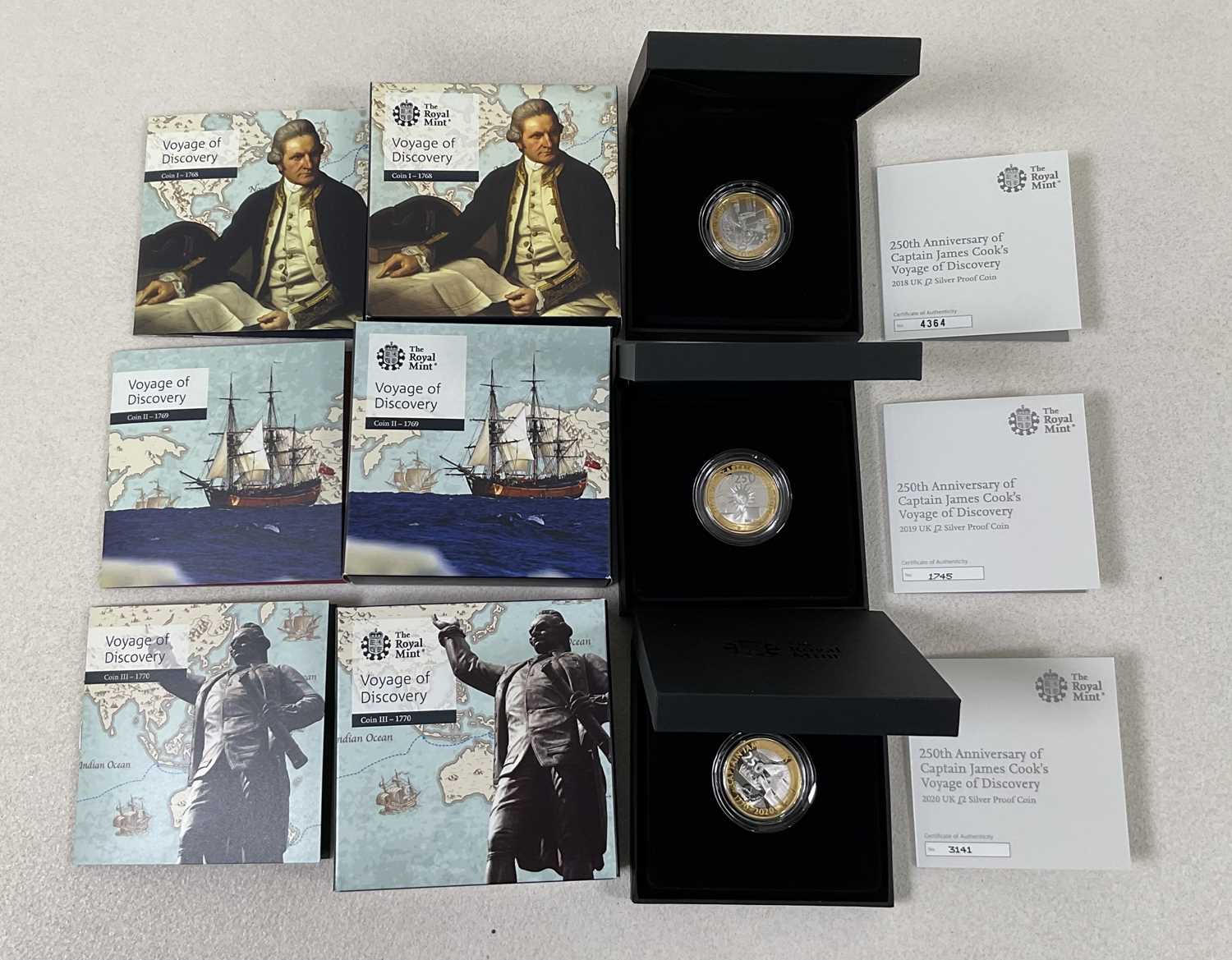Lot 368 - ROYAL MINT; three Captain James Cook's