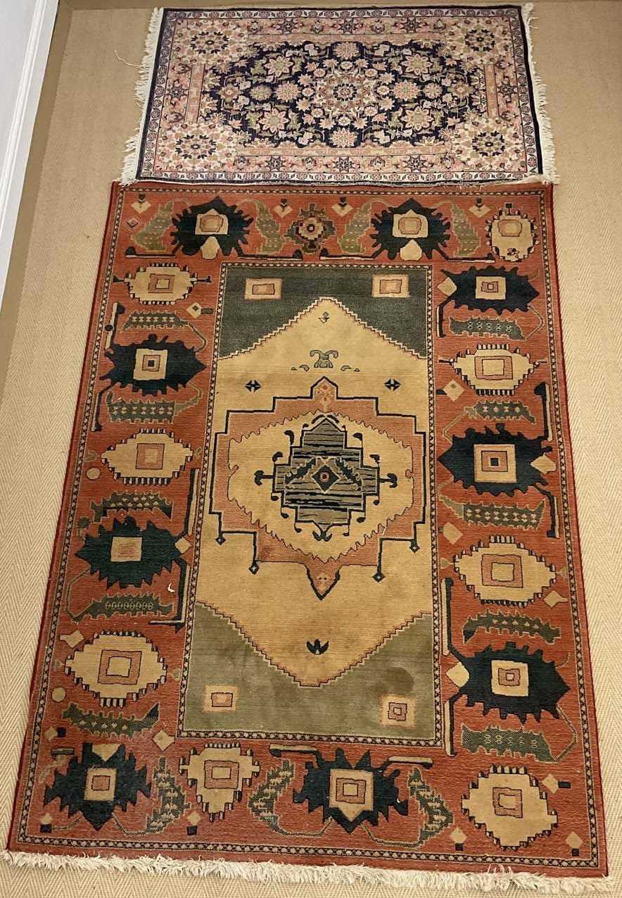 Lot 457 - A Belgian Flemish woollen rug, with a
