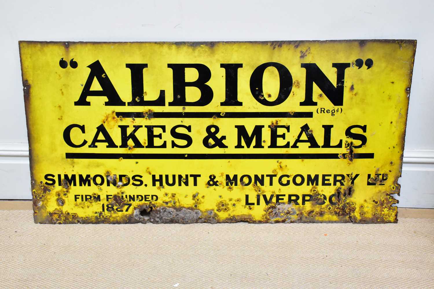Lot 1383 - ALBION; an original advertising sign for