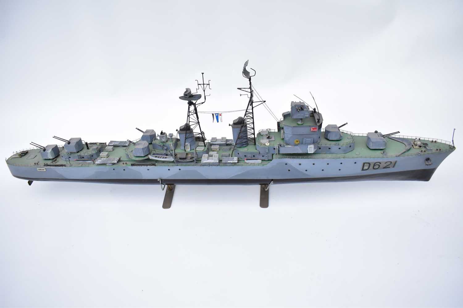 Lot 401 - SURCOUF D621; a wooden model battleship,