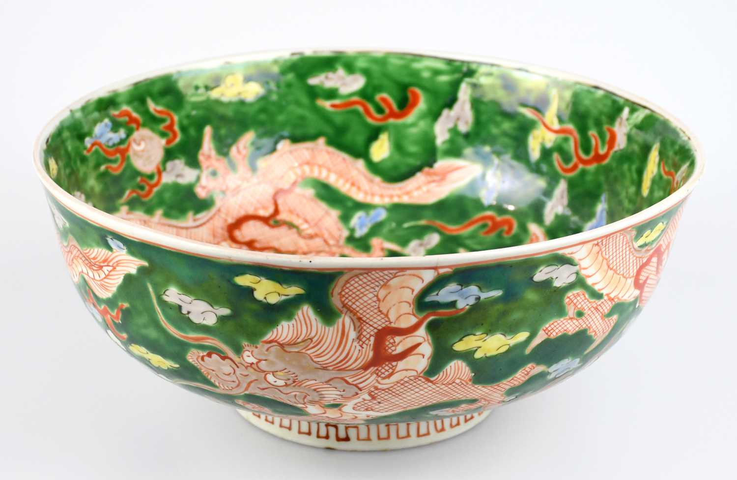 Lot 2076 - A Chinese Famille Verte footed bowl,