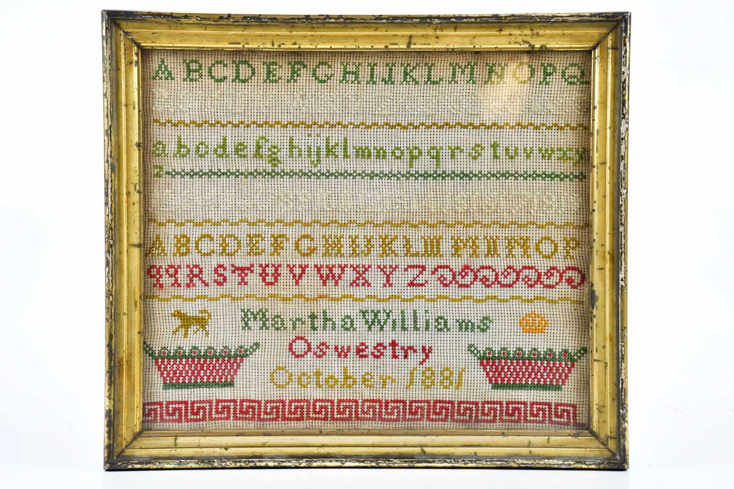 Lot 1552 - A 19th century sampler, Martha Williams,