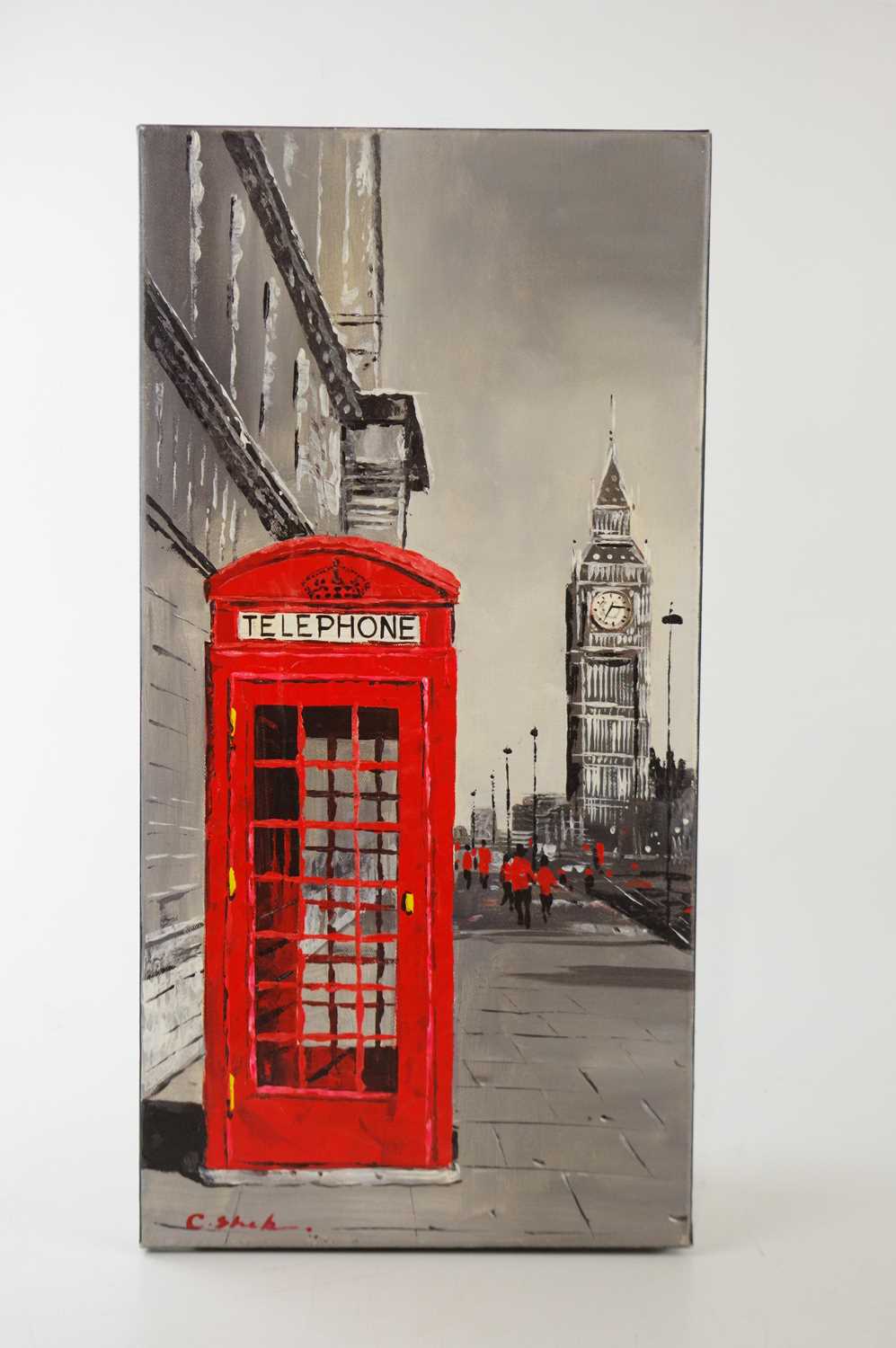 Lot 1769 - CHUNG SHEK; oil on canvas, London telephone