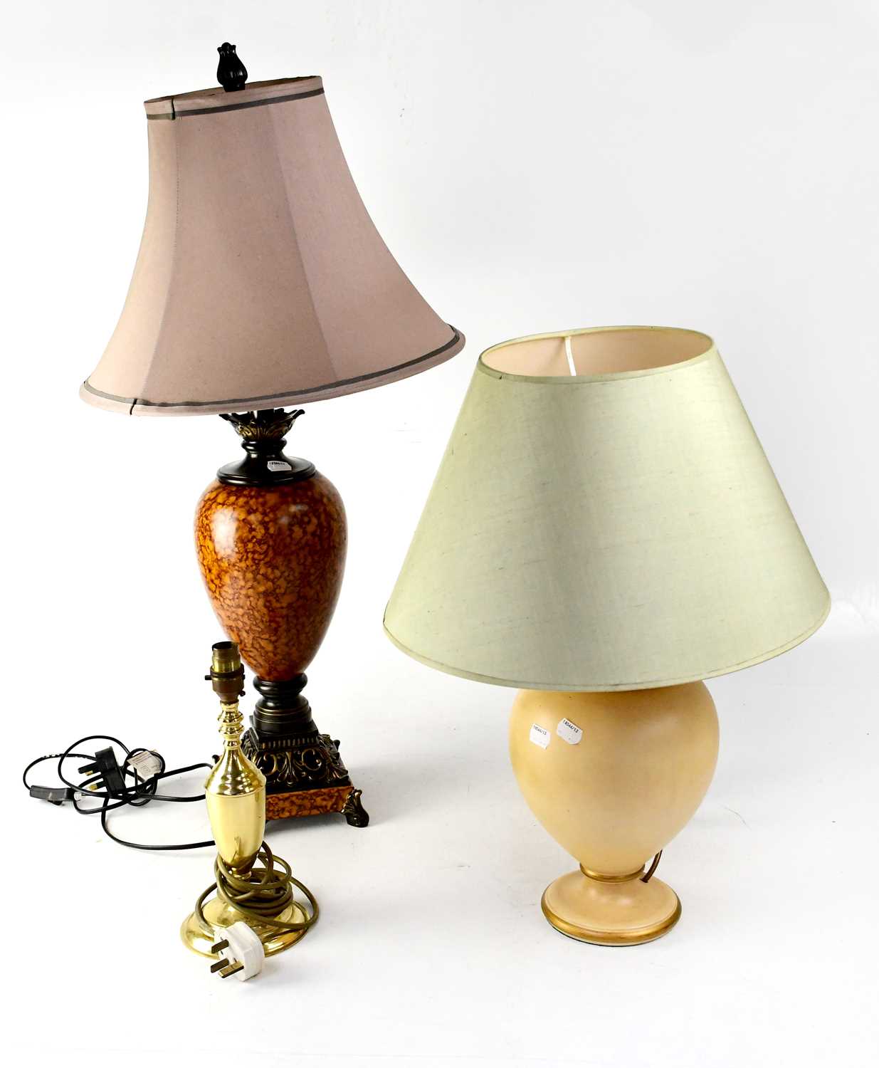 Lot 100 - Three table lamps of various form