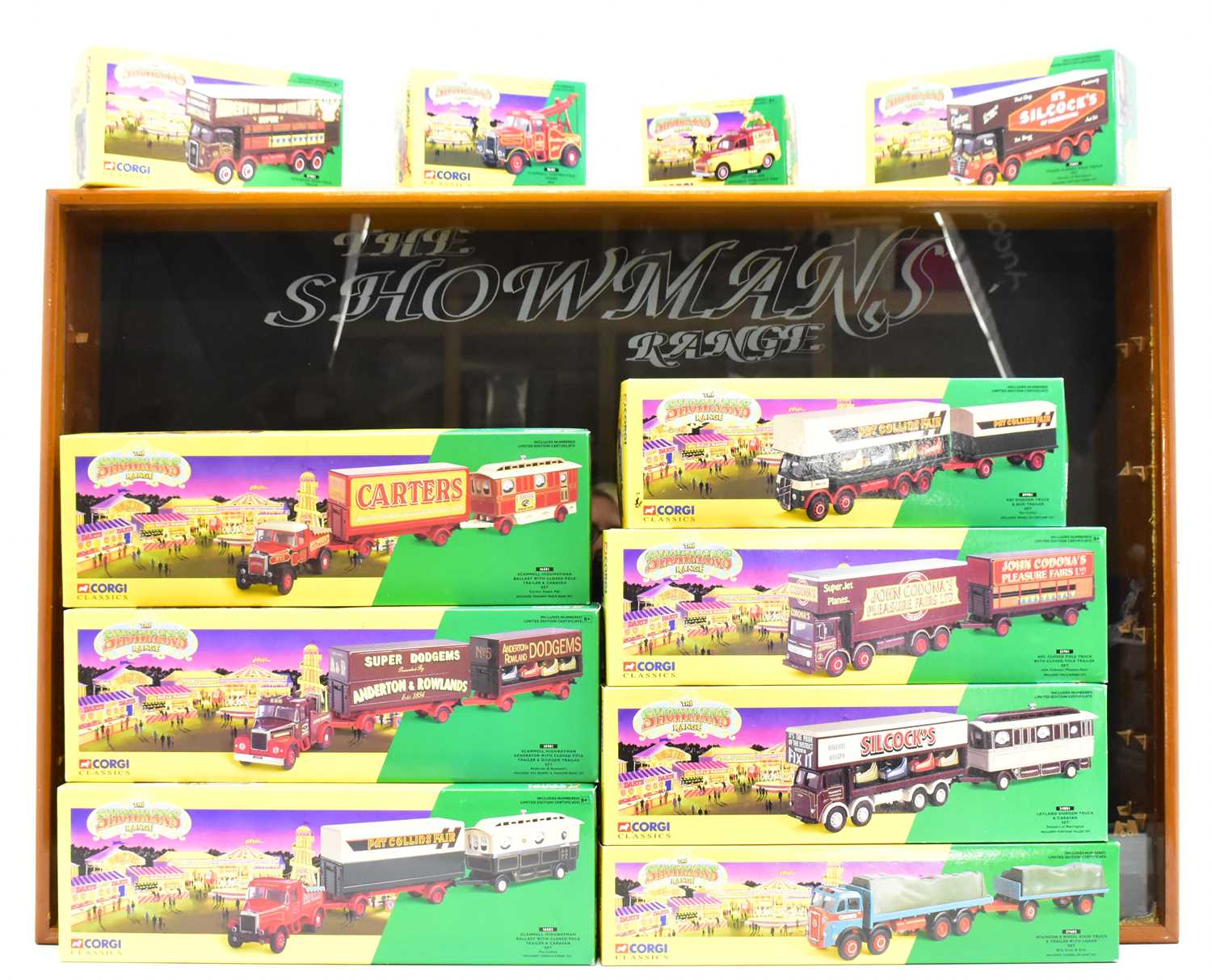 Lot 859 - CORGI; a full set of boxed Showman's diecast