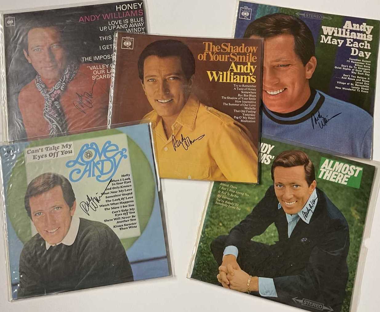 Lot 1726 - ANDY WILLIAMS; five signed albums