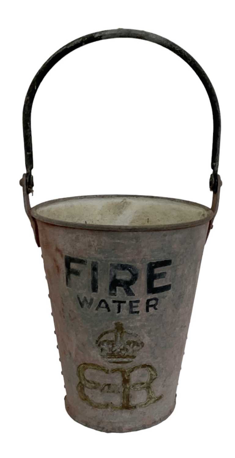 Lot 350 - An Edward VIII red painted fire water bucket,
