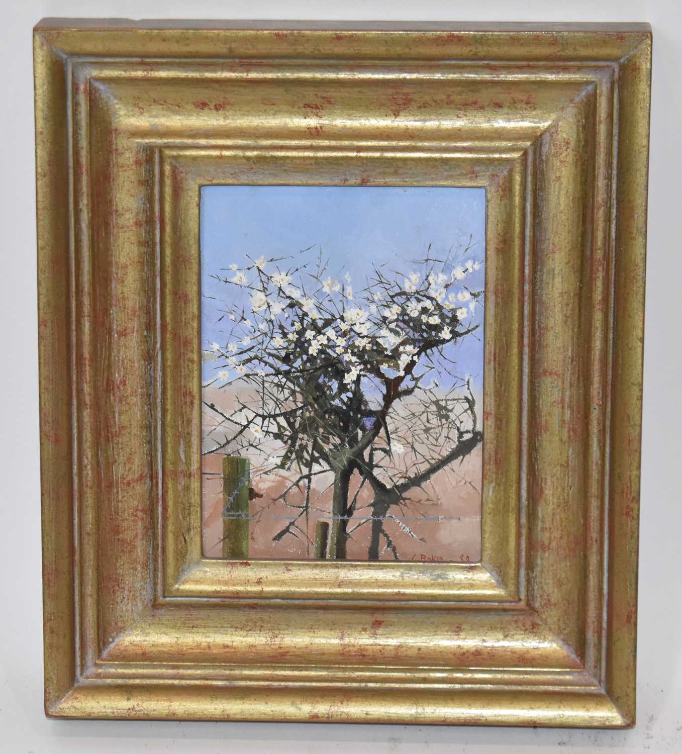 Lot 232 - CHARLES RAKE; oil on board, 'Hawthorn',