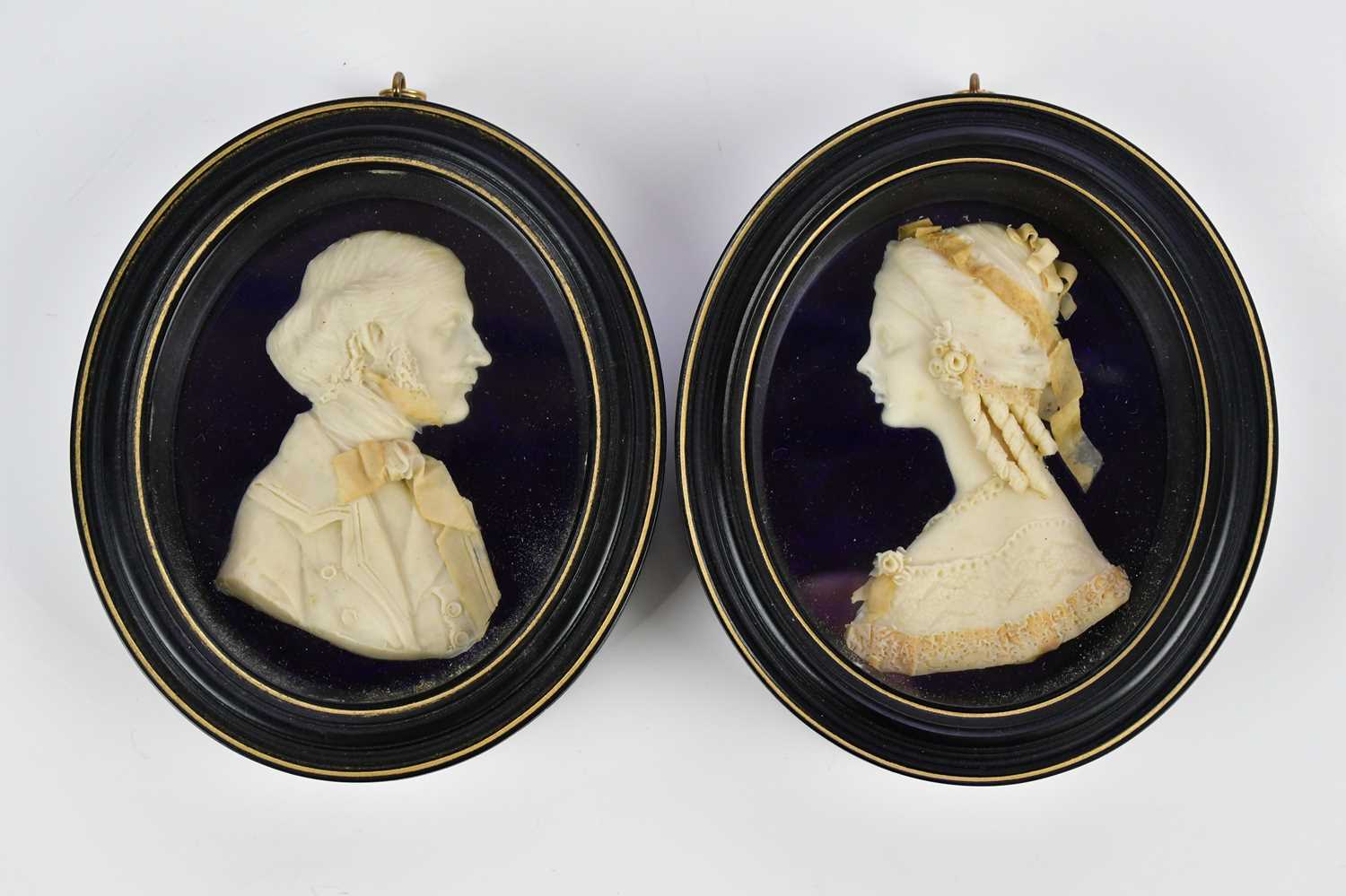 Lot 387 - LESLIE RAY (born 1924); a pair of carved wax