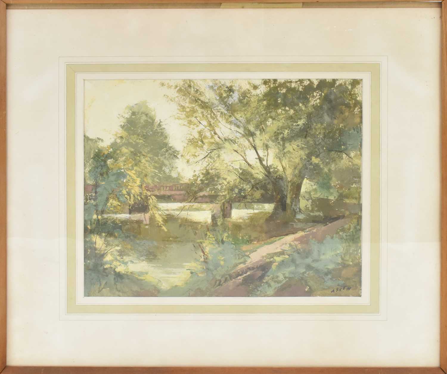 Lot 234 - VICTOR ASKEW (1909-1974); watercolour, rural