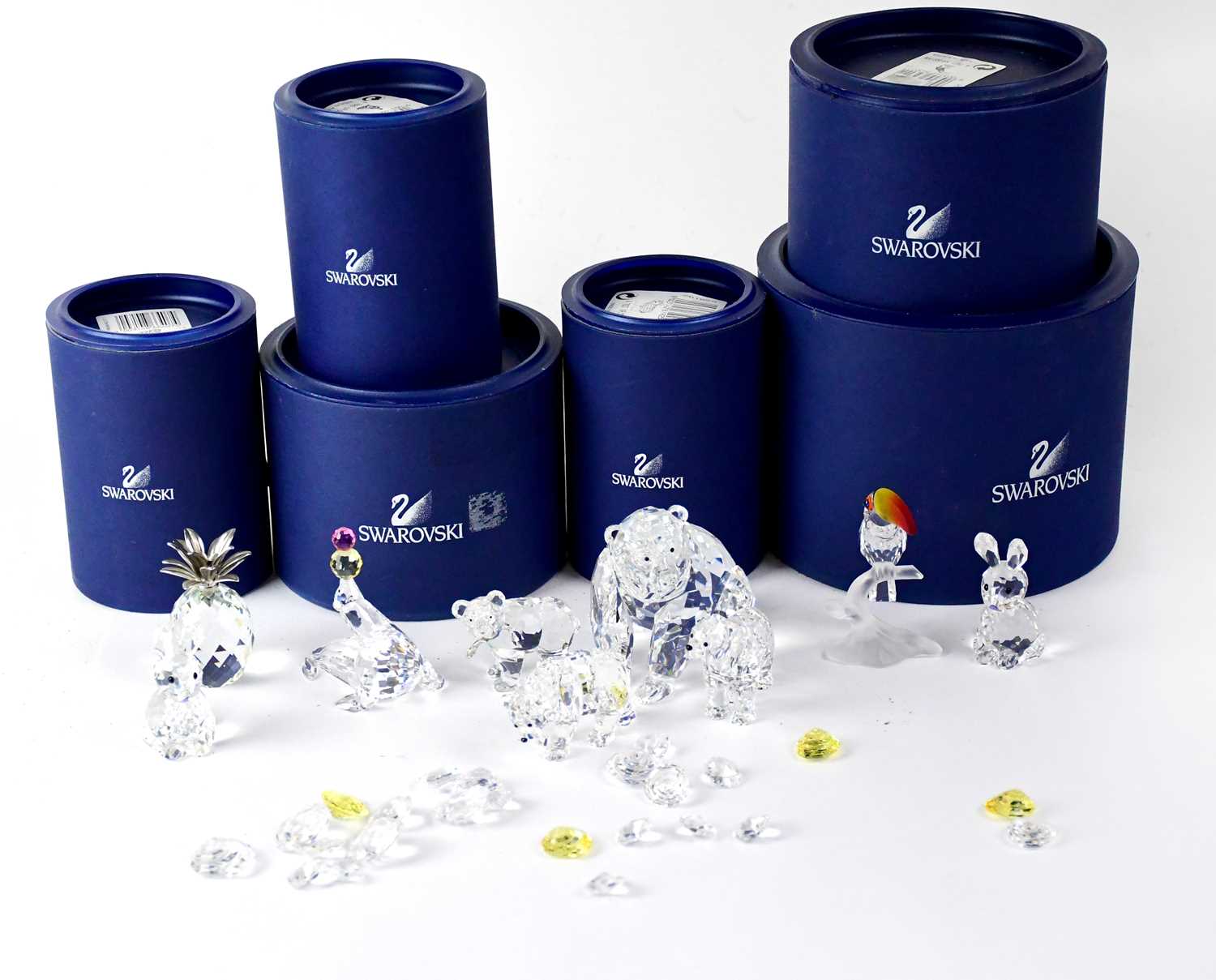 Lot 357 - SWAROVSKI; ten crystal figures of varying