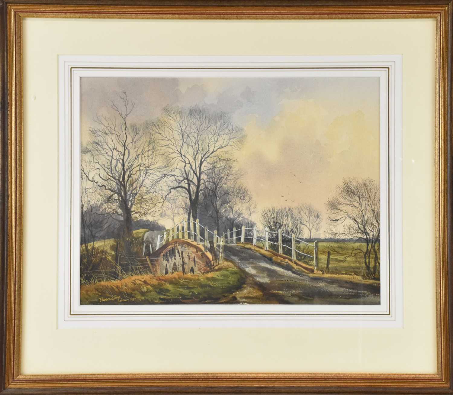 Lot 243 - EDWARD STAMP; watercolour, 'Leckhampstead