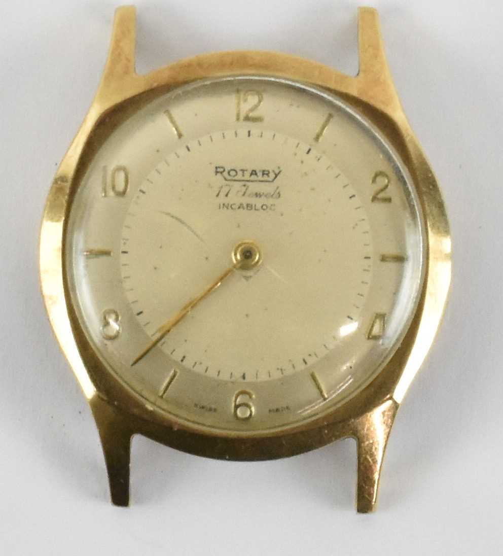 Lot 981 - A gentleman's 9ct gold Rotary watch head,