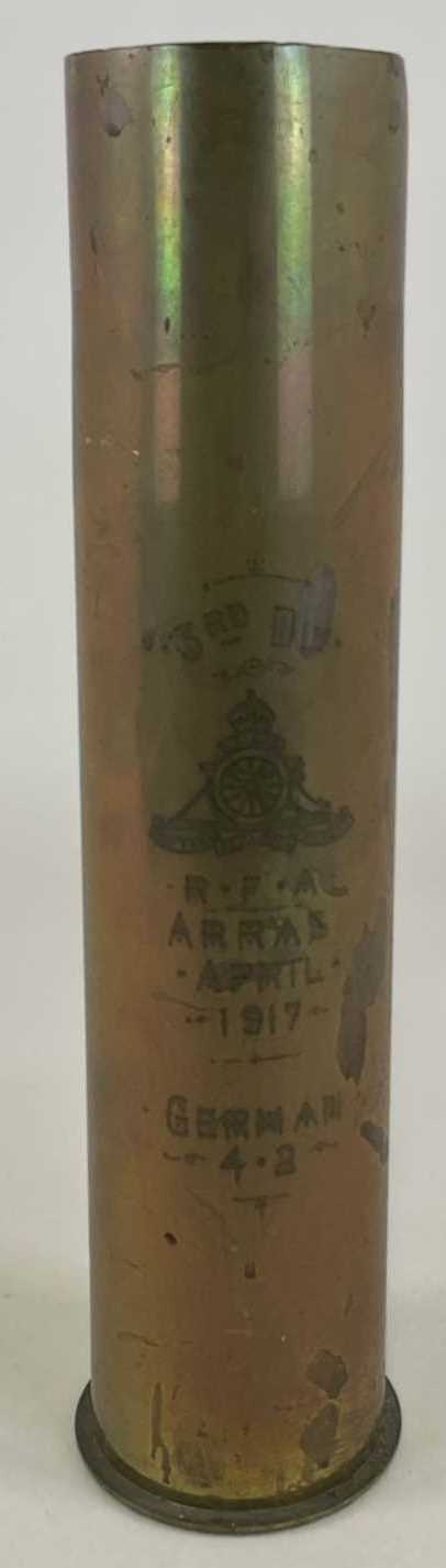 Lot 101 - A WWI German 4.2 inch Artillery shell case,